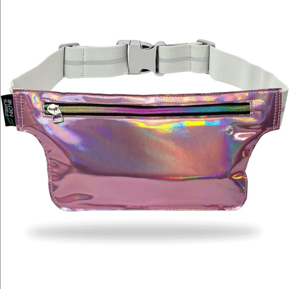 Bags | Nwt Fitters Niche Holographic Fanny Packs Shiny Slim Waist Belt ...
